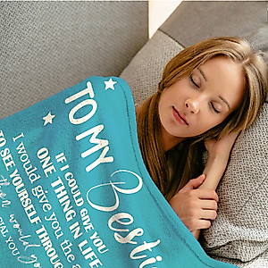 Best Friend Blankets for Women, Birthday Gifts for Bestie, BFF Gifts for Women, Birthday Gifts Friendship Gifts for Women Friends, Christmas or Valentines Gift for Her Throw Blanket 50”x60”Green