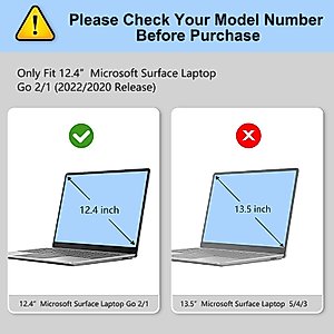 mpmpssss Case for 12.4 Inch Microsoft Surface Laptop Go 2/1 2020-2022 releases (Models: 2013 & 1943)，Protective Snap On Hard Shell Cover，Keyboard Cover，Pink