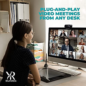 Logitech Webcam C920 HD Pro Bundle with Tripod, Privacy Shutter & Cleaning Cloth - Privacy Cover Computer Webcam Microphone - 1080p Streaming Wide Angle Video Camera - 1080P Desktop Web Camera