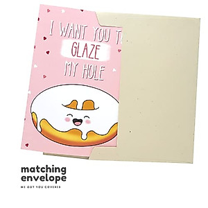 Sleazy Greetings Funny Anniversary Cards for Husband | Naughty Birthday Card for Men Him | Funny Valentines Day Card for Boyfriend | Glaze My Hole Donut Card