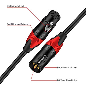 DREMAKE XLR Cable 40FT, XLR 3-Pin Male to XLR 3-Pin Female, Balanced XLR to XLR Microphone Cable for Powered Amplifier Pro Audio Recording Devices Mic Patch Cord