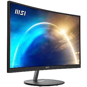MSI Pro MP271CA, 27" Monitor, 1920 x 1080 (FHD), Curved VA, 75Hz, TUV Certified Eyesight Protection, 4ms, Displayport, HDMI, Tilt, Black