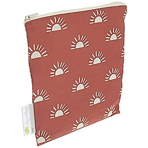 Itzy Ritzy Reusable Snack Bag – 7” x 7” BPA-Free Snack Bag is Food Safe, Washable & Ideal for Storing Snacks, Pacifiers, Electronics and Makeup in a Diaper Bag, Purse or Travel Bag, Terracotta Sunrise