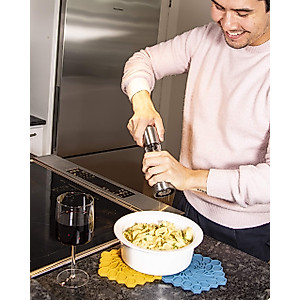 modern-twist 7 x 7" Hive Silicone Trivet, Heat Resistant Up To 675°F, Non Slip, Protects Table From Heat, Mustard, Pack of 1