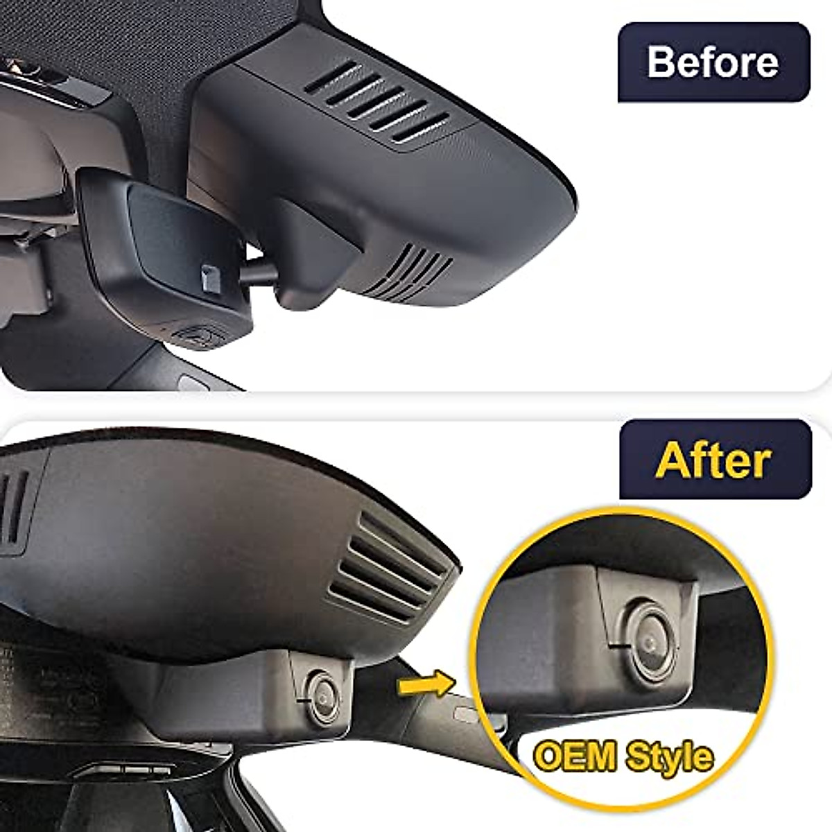 Fitcamx 4K Dash Cam Suitable for Volvo 2023 S60 V60 B5 B6 T5 T8, Integrated OEM Look, 2160P High Definition Video, Built-in WiFi, Loop Recording, G-Sensor, WDR Night Vision, Plug&Play, 64GB Card