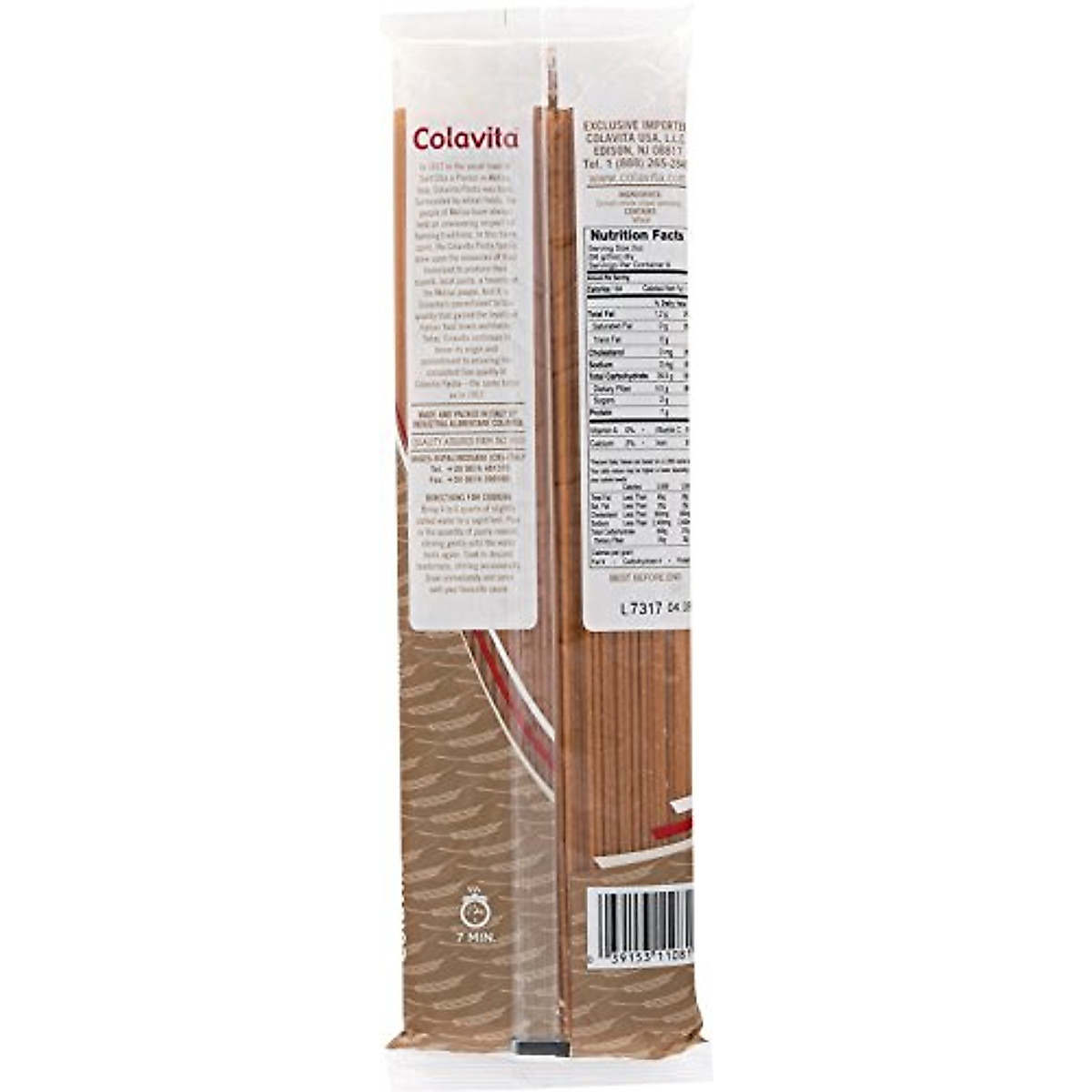 Colavita Pasta - Whole Wheat Spaghetti, 1 Pound - Pack of 20