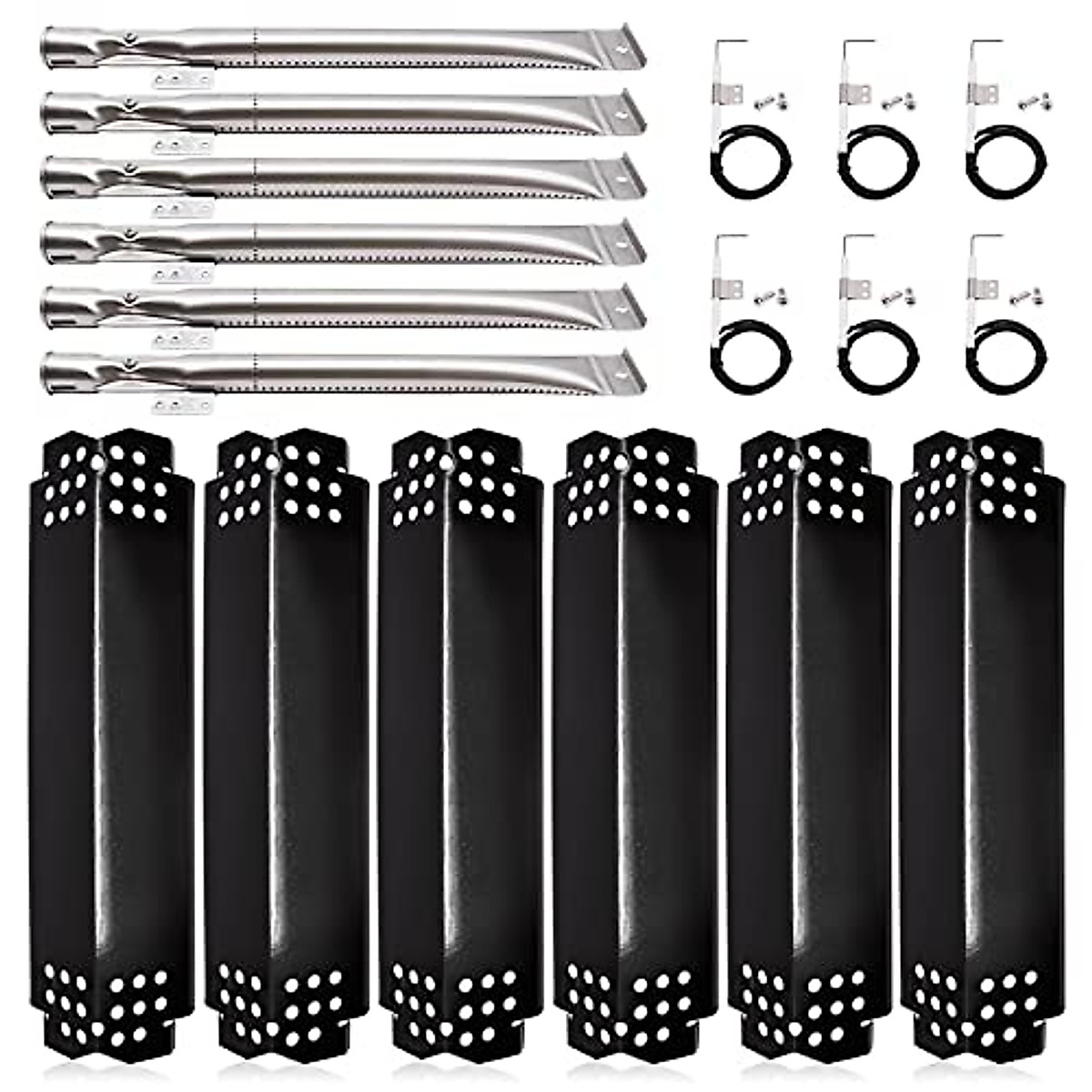 Grill Replacement Parts for Nexgrill 6 Burner 720-0898, 720-0898A, Nexgrill 720-0888, 720-0888N, 720-0830H, 720-0783E Gas Grill Models. Grill Burner Tubes, Heat Shield Tent Plates and Grill Igniters.