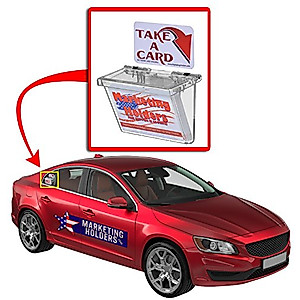 Marketing Holders 3 3/4"W x 2"H Business Card Holder Outdoor Advertising Pack of 1 Printed Material Premium Durable Clear Acrylic Badge Display Ad Box On The Go