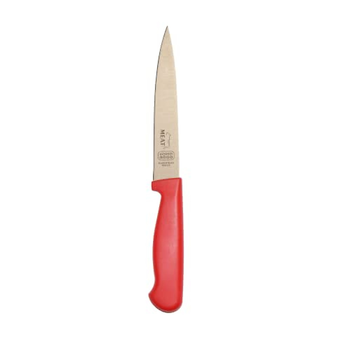 The Kosher Cook Meat Red Kitchen Knife – 6” Steak and Vegetable Knife - Razor Sharp Pointed Tip, Straight Edge - Color Coded Kitchen Tools