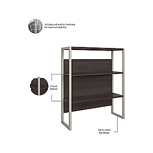 Bush Business Furniture Hybrid 2 Drawer Lateral File Cabinet with Shelves, Storm Gray