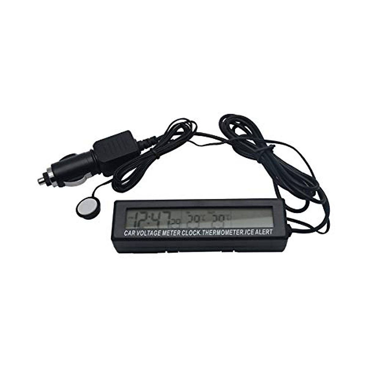 Car 3 in1 LED Digital Display Clock in/Out Tempeure Thermometer Voltage Monitor Meter