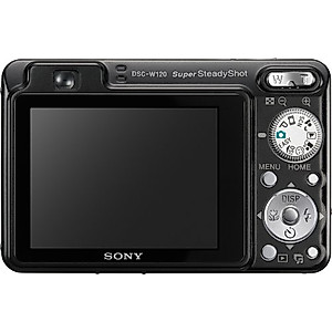 Sony Cybershot DSCW120/B 7.2MP Digital Camera with 4x Optical Zoom with Super Steady Shot (Black)