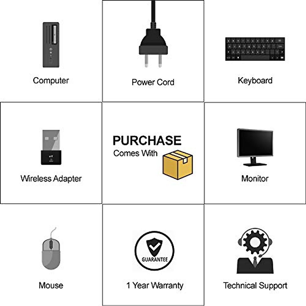 HP Elite Desktop Computer Package - Windows 10 Professional, Intel Quad Core i5 3.2GHz, 8GB RAM, 500GB HDD, 22inch LCD Monitor, Keyboard, Mouse, WiFi (Renewed)