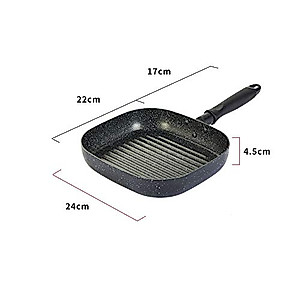 SDGH Aluminum Non Stick Square Grill Pan Steak Fry Pans Multi Function Snowflake Striped Frying Pan