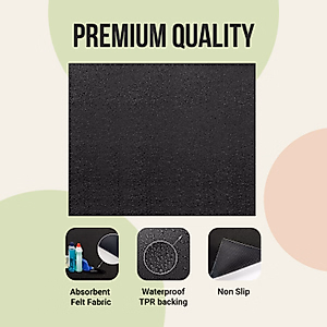 ITSOFT Under The Sink Mat, Kitchen Tray Drip, Cabinet Liner, Waterproof Layer, Reusable, Washable 36 x 48 Inches Black