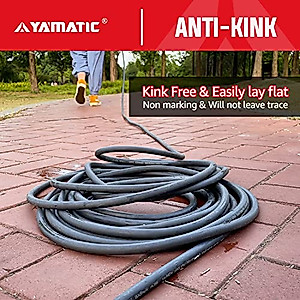 YAMATIC Super Flexible Pressure Washer Hose 50 FT 1/4", Kink Resistant Power Washer Hose Replacement for Flexzilla Uberflex Ryobi Genarac Troy Bilt Honda M22-14mm Rated 3200 PSI/Max 3700 PSI,Grey