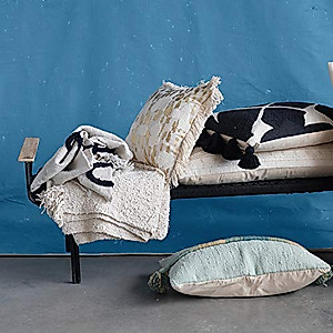 Creative Co-Op Woven Cotton Lumbar Wrapped Appliqued Cord & Tassels, Multi Color Pillow