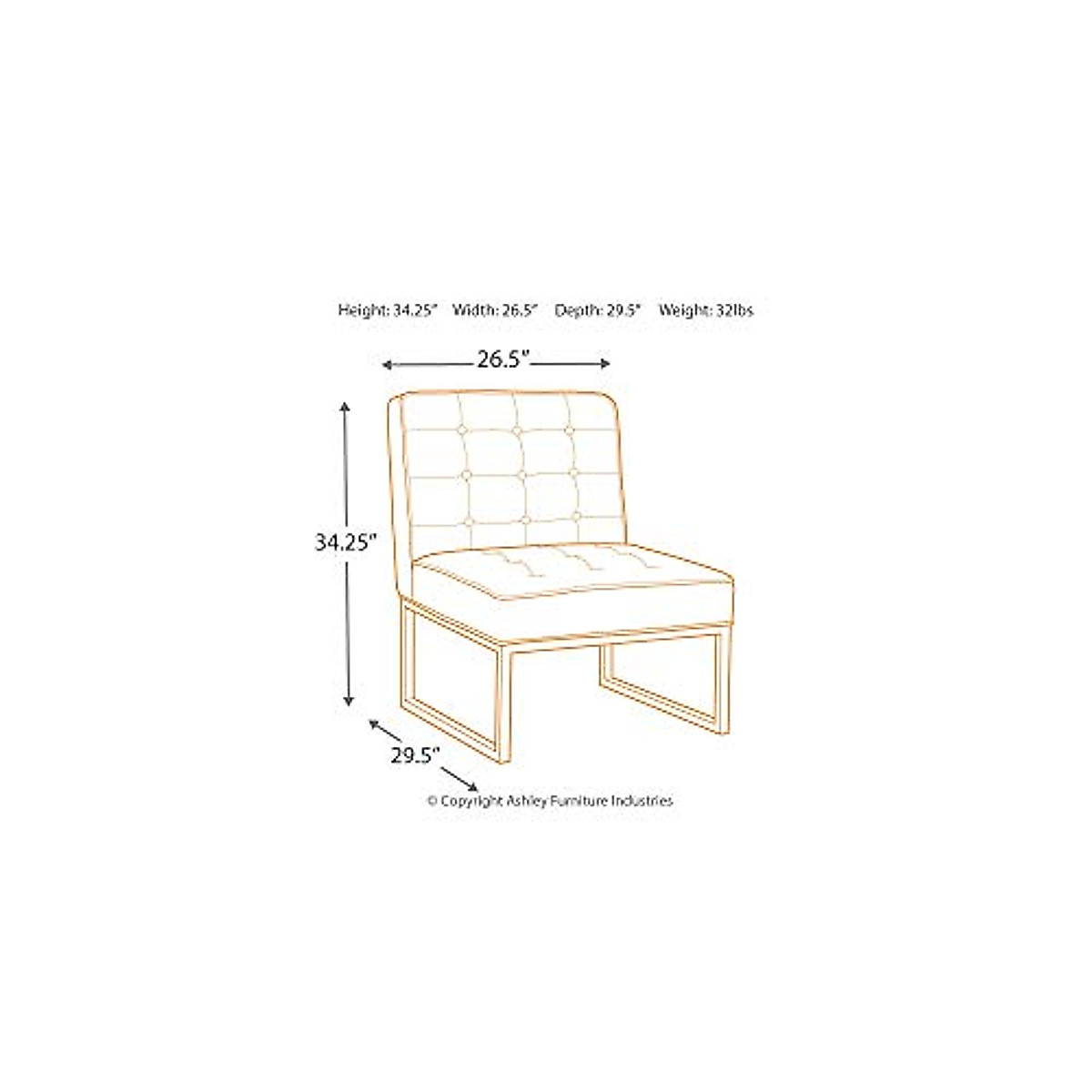 Signature Design by Ashley Cimarosse Contemporary Tufted Accent Chair, Gray