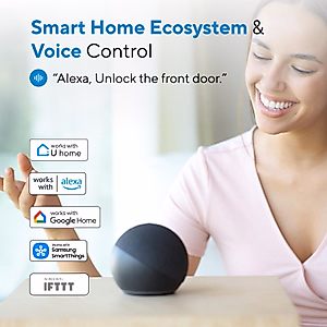 Smart Lock, ULTRALOQ U-Bolt Pro with Bridge WiFi Adaptor, 6-in-1 Keyless Entry Door Lock with App, WiFi, Bluetooth, Fingerprint and Keypad, ANSI Grade 1 Certified, Smart Door Lock, Front Door Lock