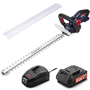 Dextra Cordless Hedge Trimmer, 20V Battery Bush Trimmer Electric Hedge Trimmer for Pruning, 24'' Dual-Action Blade, 2.0Ah Battery & Fast Charger Included, Bush Trimmer for Shrub Branch and Lawn