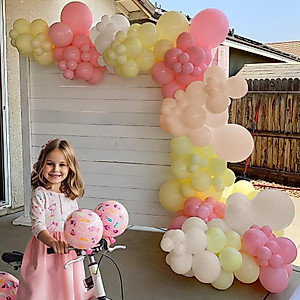 BlissBash 125PCS Pastel Pink, Light Yellow, Nude and Sand White Balloon Arch Garland Kit - Macaron Balloons for Baby Shower, Birthday, Bear Theme Party Decorations