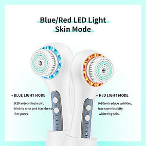 MALKERT Facial Cleansing Brush with 5 Brush Heads, 3 Modes Skin Care Brush Device, Electric Rechargeable Waterproof Face Spin Brush, Massager for Deep Cleansing and Scrubbing, Exfoliating