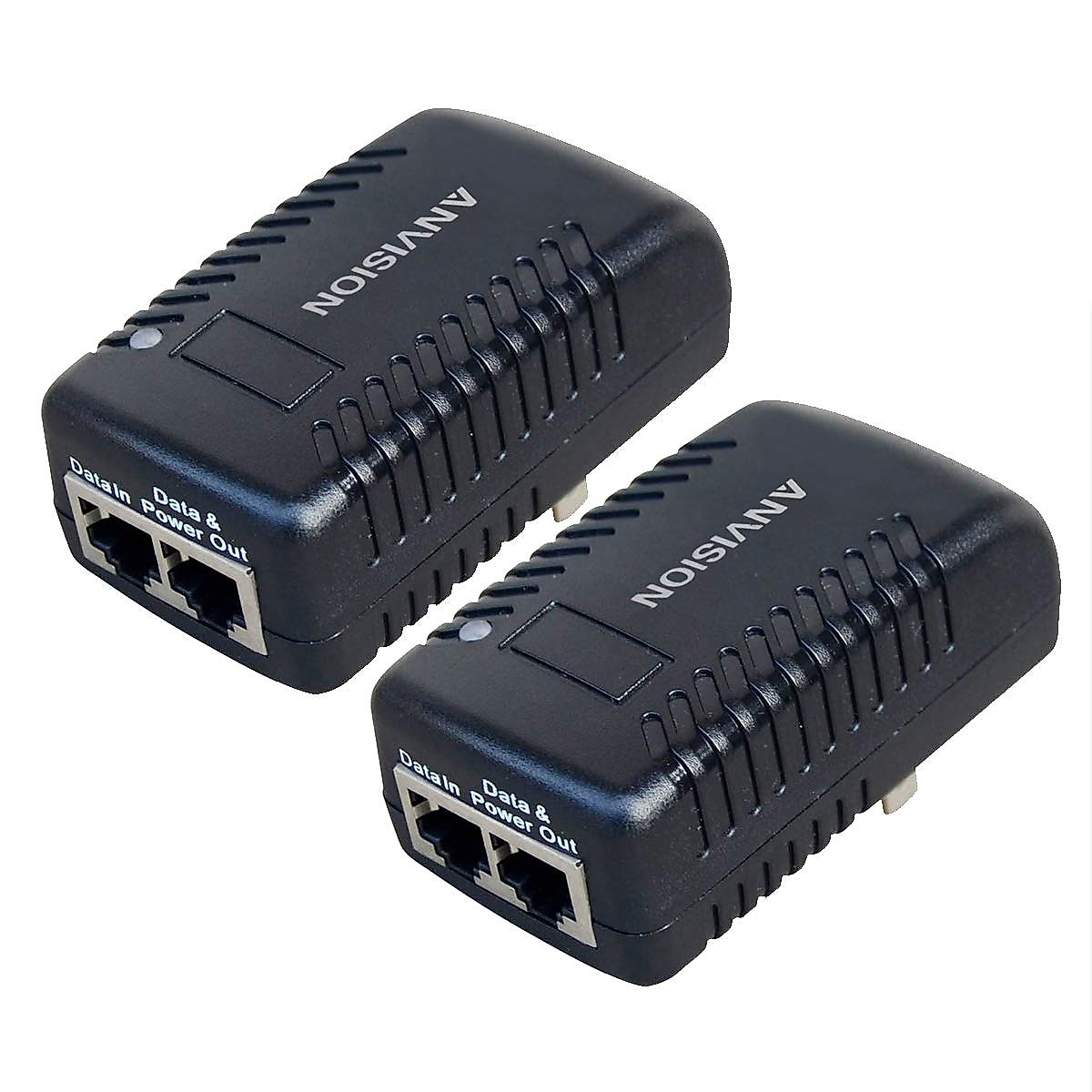 ANVISION 2-Pack 48V 0.5A PoE Power Adapter Supply Injector Ethernet with Wall Plug, IEEE 802.3af Compliant, 10/100Mbps, for IP Voip Phones Cameras AP and More