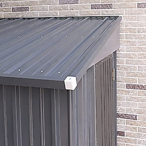 MUPATER Outdoor Storage Shed 4x8 FT, Garden Tool Storage Shed House, Metal Shed Kit for Backyard Lawn with Door and Lock, Grey