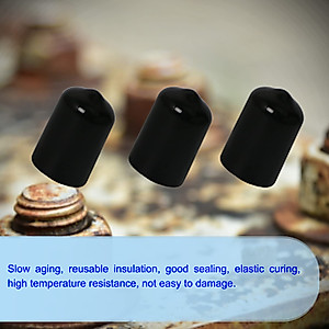 Aopin Screw Thread Protectors Rubber Round End Cap Cover 1 Inch (25mm) PVC Flexible Tubing Pipe Protective Bolt Screw Thread Protector Safety Cover | for Pipe Post Tubing Rod Cover 10 Pcs (Black)