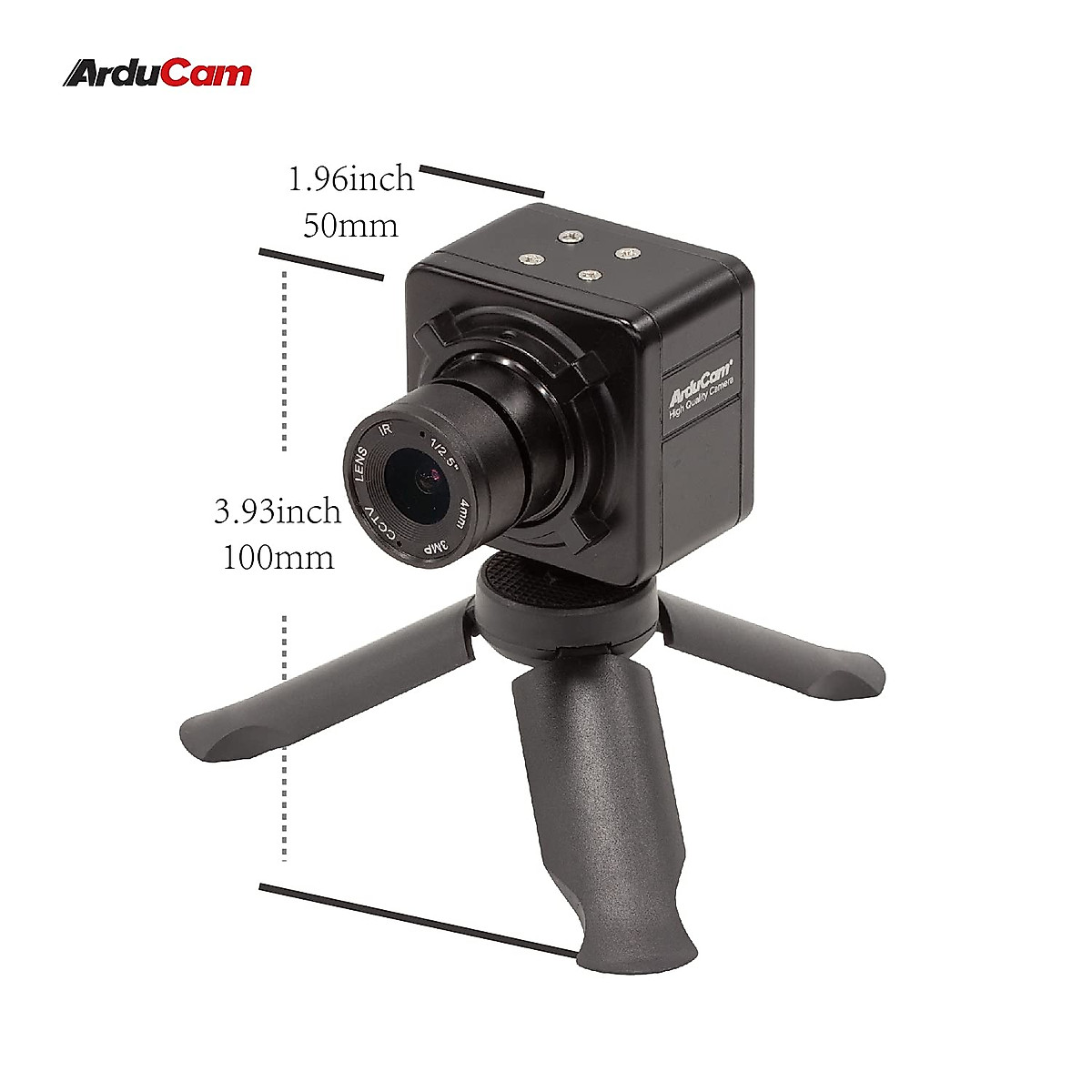 Arducam 1/3” AR0331 USB Camera with 4mm Manual Focus CCTV Video Lens, 3MP HDR UVC USB2.0 Webcam with Dual Microphones, Mini Tripod, and 6.56ft/2m Cable for Computer