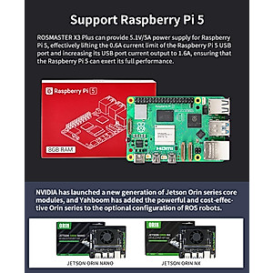 Yahboom X3 Plus Adults Robot with Jetson Nano 4GB SUB Switchable Dual Cameras Visual Grab Robot Arm Mecanum Wheel Omnidirectional Robot