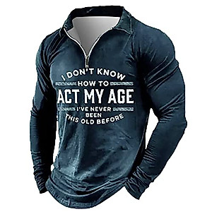 Long Sleeve Shirts for Men Mock Turtleneck for Men Men's t-Shirts Big and Tall Shirts for Men 3xlt Shirts for Men Big and Tall Small Stocking Stuffers top Husband Gifts