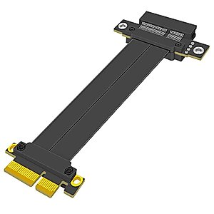 BQZYX+ PCI-E Riser PCI-E x4 Extension Cable Pcie Extension Cable Extension Port Adapter (20cm 180 Degrees)-Upgrade Version