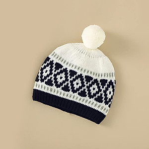 Wugugu Baby Girls Boys Rompers Caps Outfit Newborn Infant Knitted Jumpsuits Hats Suit Unisex Retro Long Sleeve Soft Warm Winter Spring Bodysuit Clothes White 6-12 Months