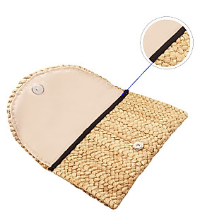 Lytosmoo Straw Clutch Purses for Women Woven Straw Beach Handbag Envelope Clutch Rattan Clutch for Summer