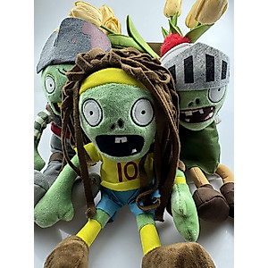 JHESAO 3 PCS Plants and Zombies Plush Zombies Sets Toy Captain Zombie, 1 2 Stuffed Soft Knight Zombies Doll, Football Zombies PVZ Plush Figure Doll New