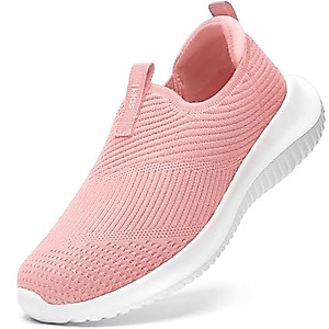 STQ Girls Shoes for Kids Slip on Sneakers School Gym Athletic Tennis Shoes Pink Size 2 Little Kid