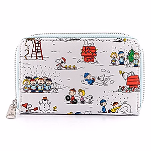 Loungefly Peanuts Happy Holidays All Over Print Zip around Wallet