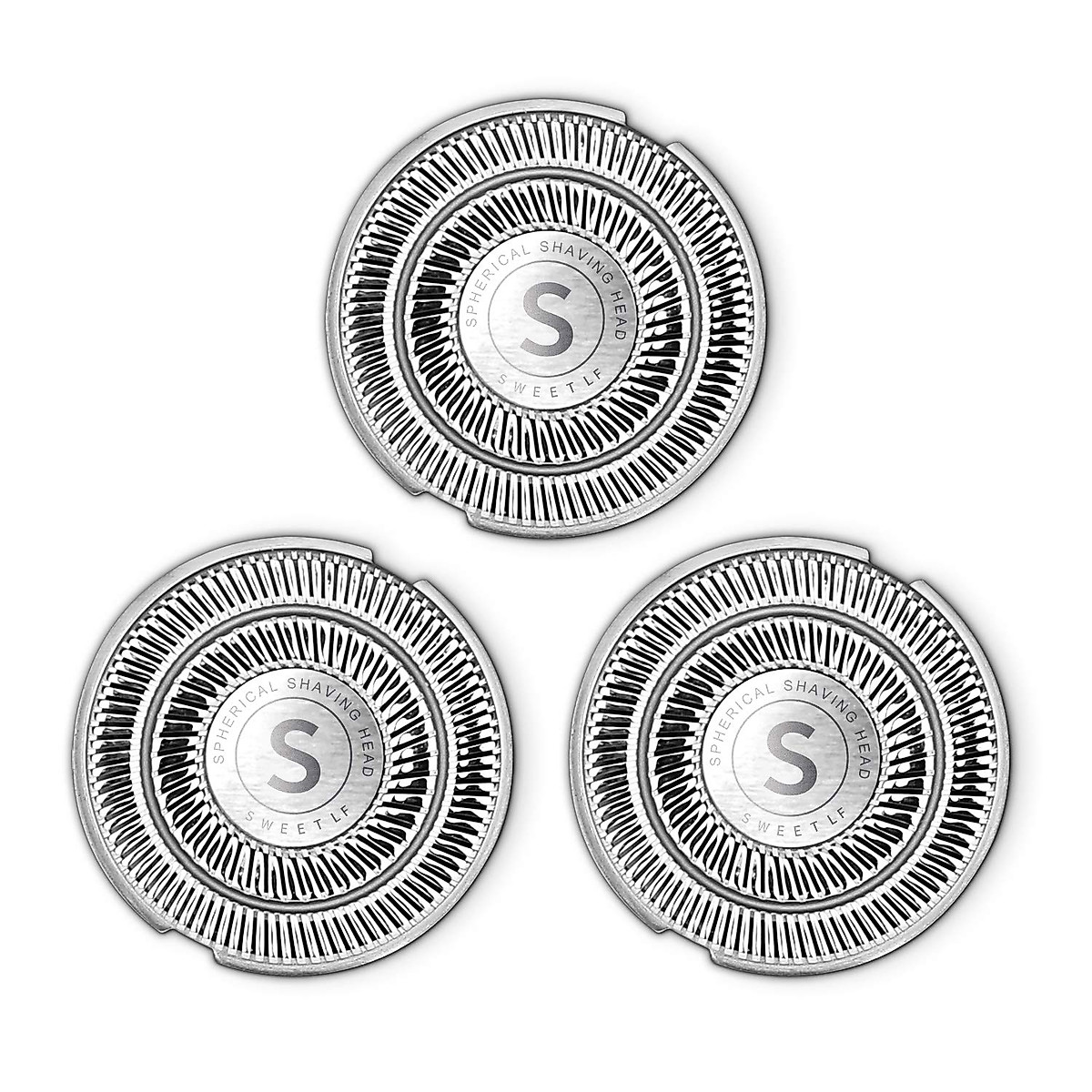 SweetLF 3 Pcs Replacement Shaver Head Blade Cutters IPX7 Waterproof Electric Razor Wet & Dry 3D Men’s Rotary Shaver SW-BC09