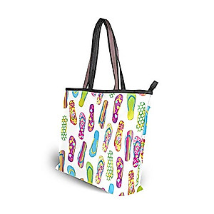 My Daily Women Tote Shoulder Bag Flip Flops Beach Sandal Handbag Medium