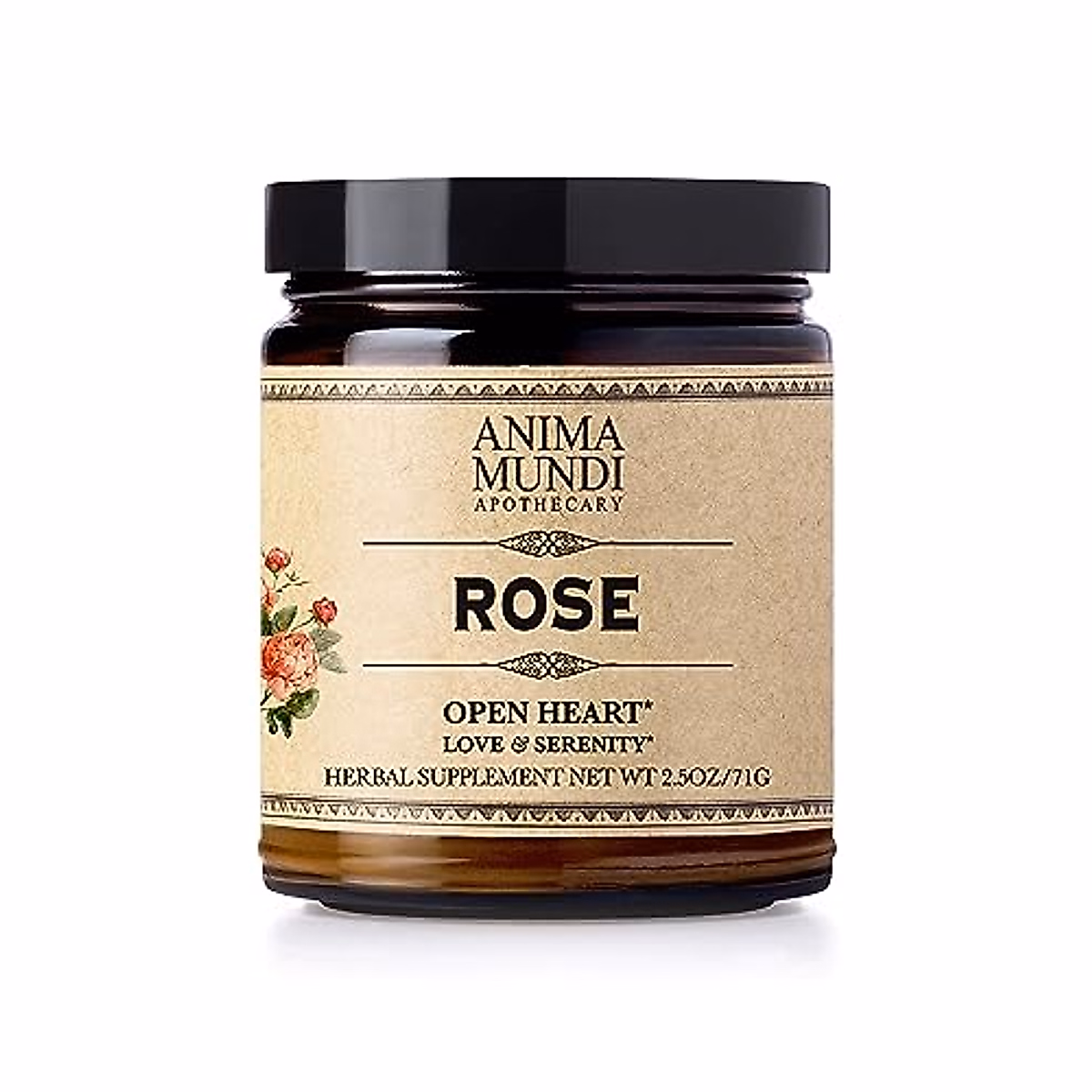 Anima Mundi Rose Petal Powder - 100% Organic Rose Powder for Teas, Lattes, Smoothies & More - Natural Formula to Support Positive Mood (2.5oz / 71g)