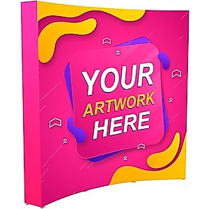 BannerBuzz Custom Step & Repeat Fabric Pop Up Display, Straight and Curved shape, Graphic with Hardware, 230 GSM Polyester Fabric, 1440 DPI Dye Sublimation Printing (8'W X 8'H)