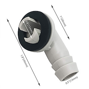 Air Jade 3/5 Inch(15mm) Air Conditioner Drain Hose Connector Elbow Fitting with Rubber Ring, Universal Fit Mini-Split AC Unit and Window Air Conditioning Unit