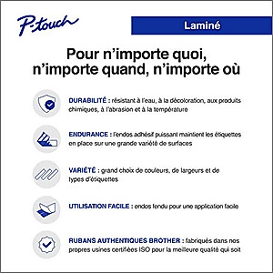 Brother Tze641 Tze Standard Adhesive Laminated Labeling Tape, 3/4-Inch W, Black On Yellow