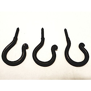 BCD 3 Pack Wrought Iron Ceiling Hook Screw Country Primitive Décor