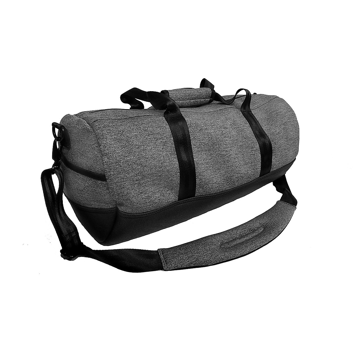 Smassy Durable Neoprene Gym Bag with Vegan Leather Bottom - Large Sports Duffel with Adjustable Shoulder Strap and Multiple Pockets