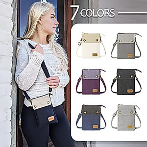 AOCINA Small Crossbody Bags for Women Cell Phone Purse Thread Wallet Crossbody Bag for Teen Girls(A-Black)