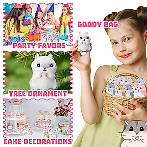 Chivao 10 Pcs Hamster Plush Stuffed Animal, Hamsters Plush Toys Hamster Toy Gift Keychain for Kids Birthday Party(Cute Colors)