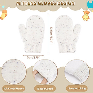 Winter Hats, Gloves, Scarves Set with Pompom Beanies for 0-4 Year Old Boys & Girls