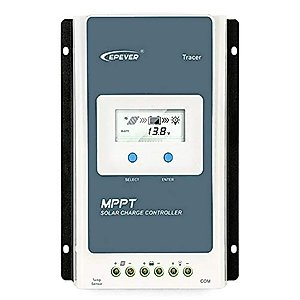 EPEVER MPPT Solar Charge Controller 30 amp 12V 24V Auto, 30A Solar Charge Controller Max 100V Input Negative Grounded Solar Reulator for Lead-Acid and Lithium Batteries Charging and Discharging